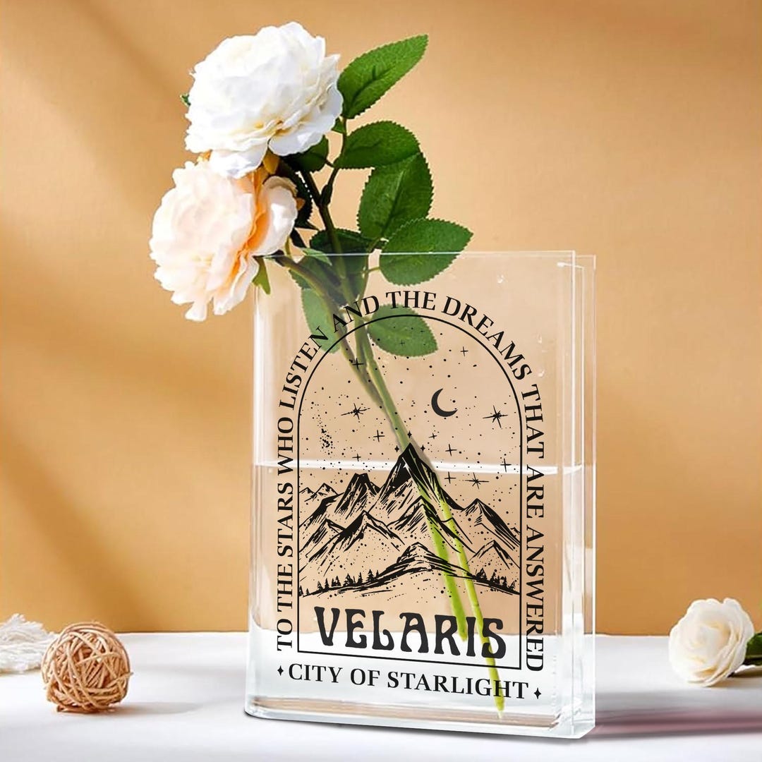ACOTAR Velaris City of Starlight Night Court Bookish Acrylic Book Vase ...