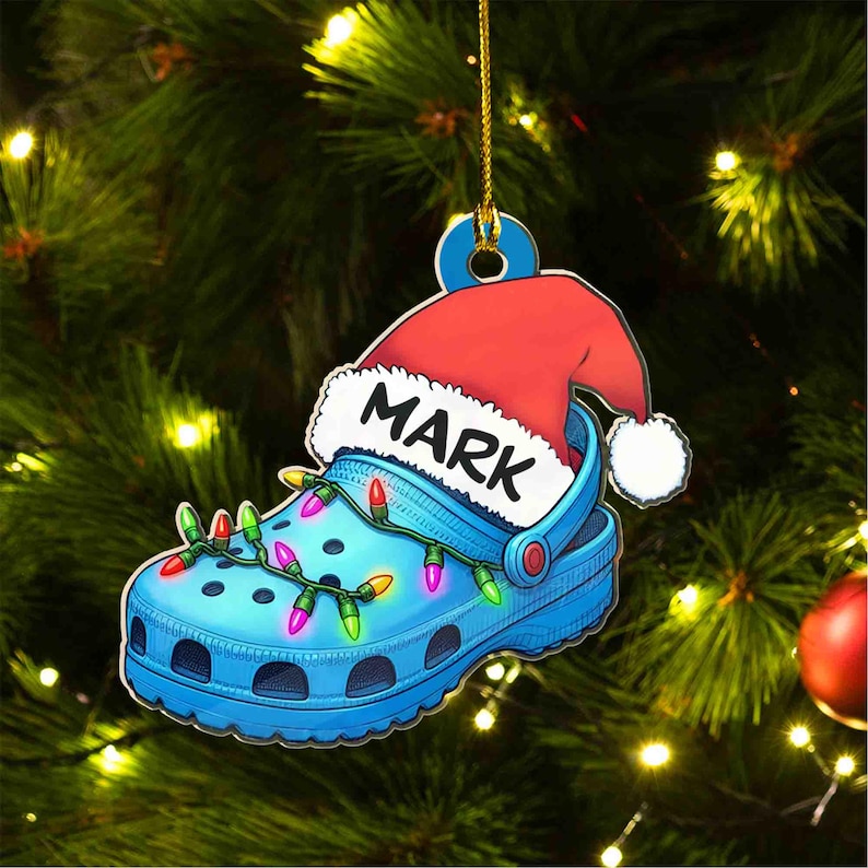 Funny Crocs Christmas Tree Ornament, Crocin Christmas Home Decor, 2D ...