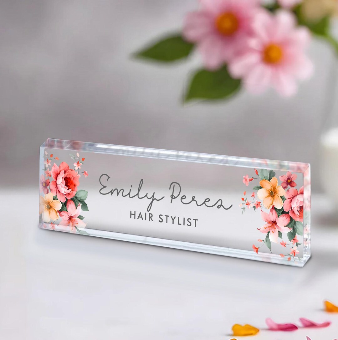 Custom Desk Name Sign, Acrylic Desk Name, Personalized Acrylic Name ...