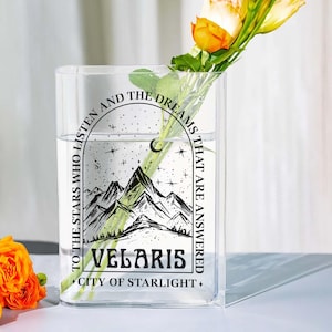 ACOTAR Velaris City of Starlight Night Court Bookish Acrylic Book Vase ...