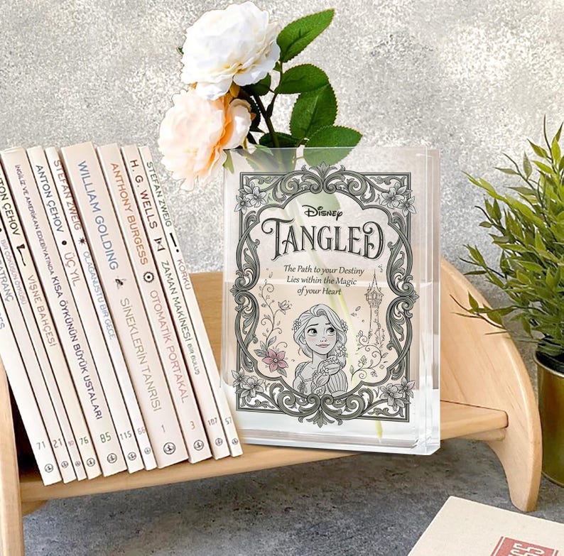 Tangled Book Vase, Rapunzel Inspired Book Vase, Fantasy Princess ...