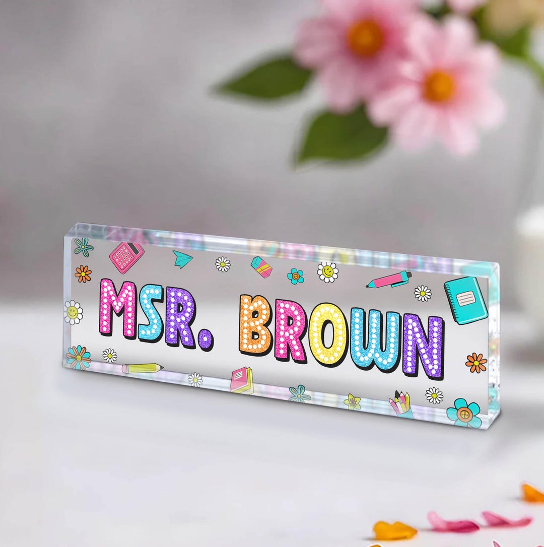 Personalized Name Plate for Teacher, Custom Teacher Desk Name Plate ...