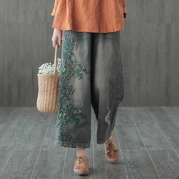 Embroidered Pants - Etsy