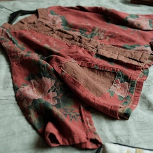Retro Floral Topred Cotton Floral Jacketbohemian Style Top/jacket - Etsy