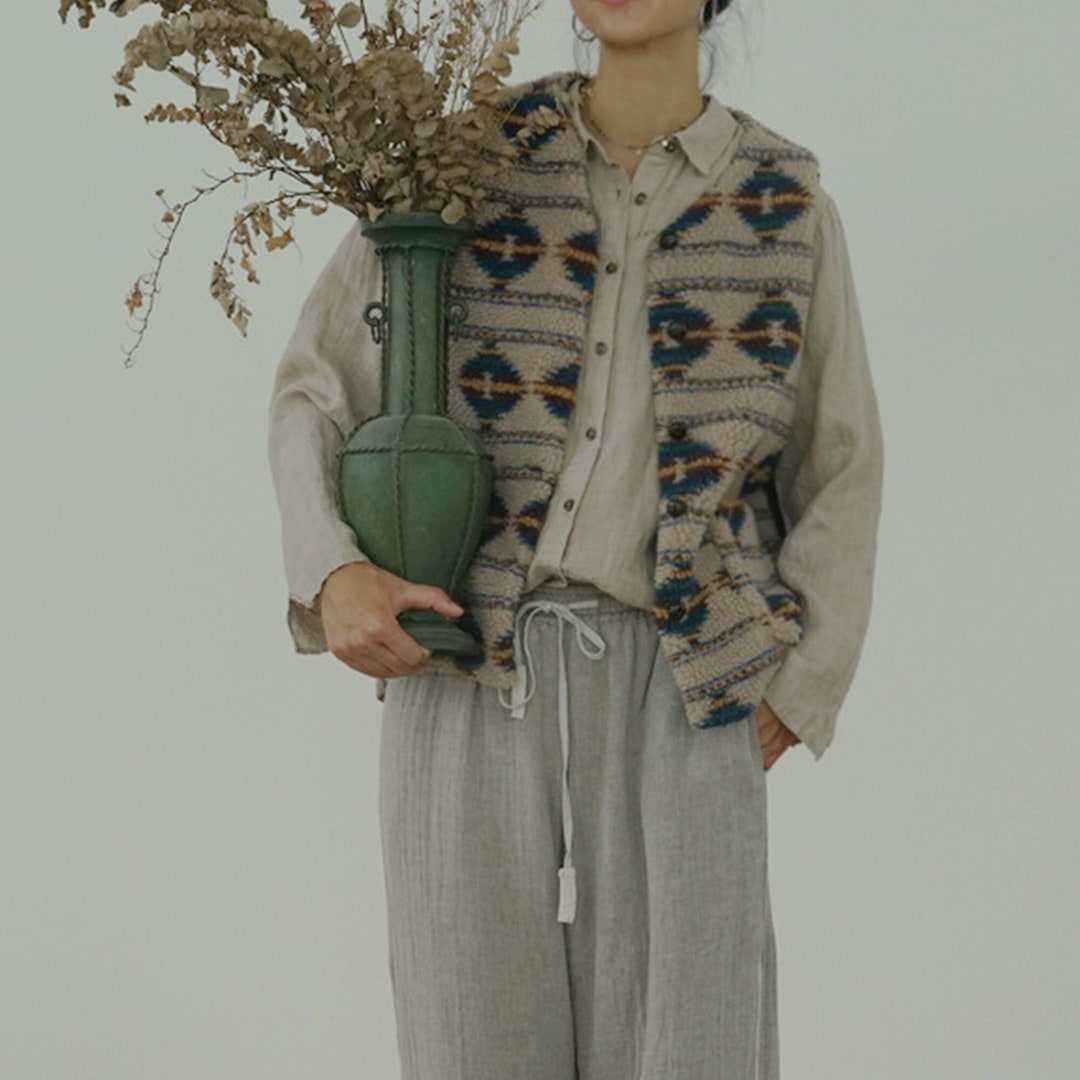 Retro Warm Vestcotton Thermalvest for Womenpadded Warm Vest With ...