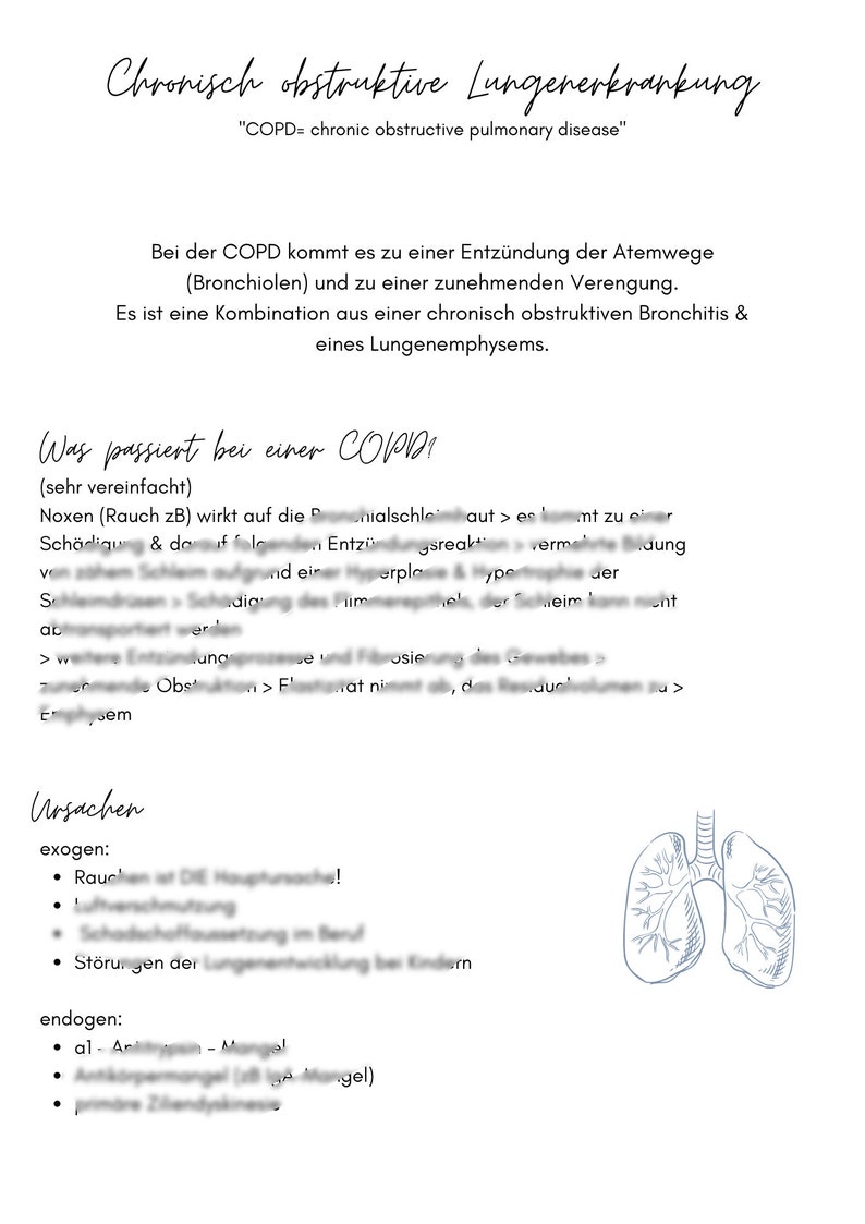 Study Sheet COPD - Etsy