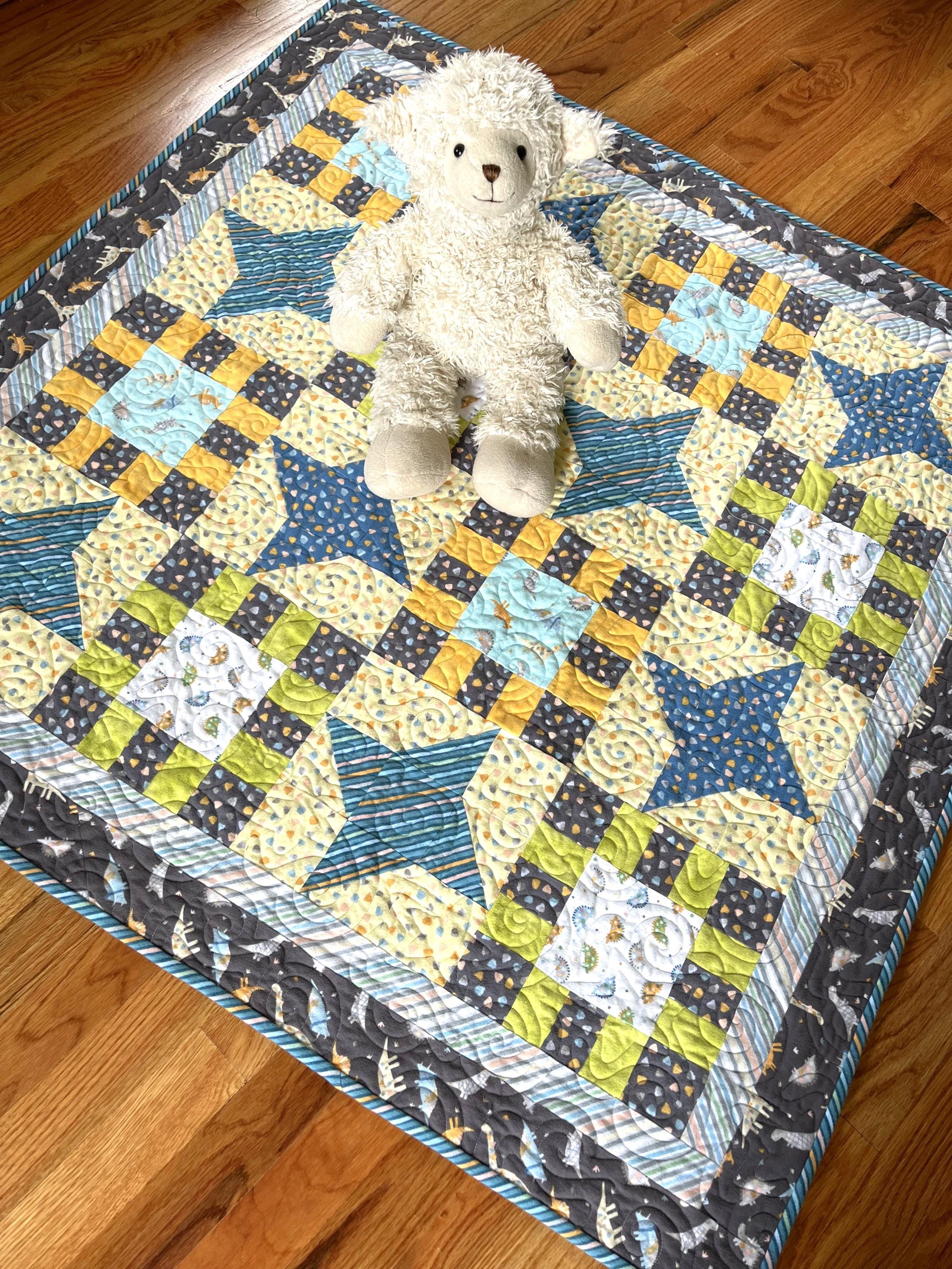 Baby Quilt PDF Pattern - Little Dino Star Quilt Pattern - Baby Boy ...