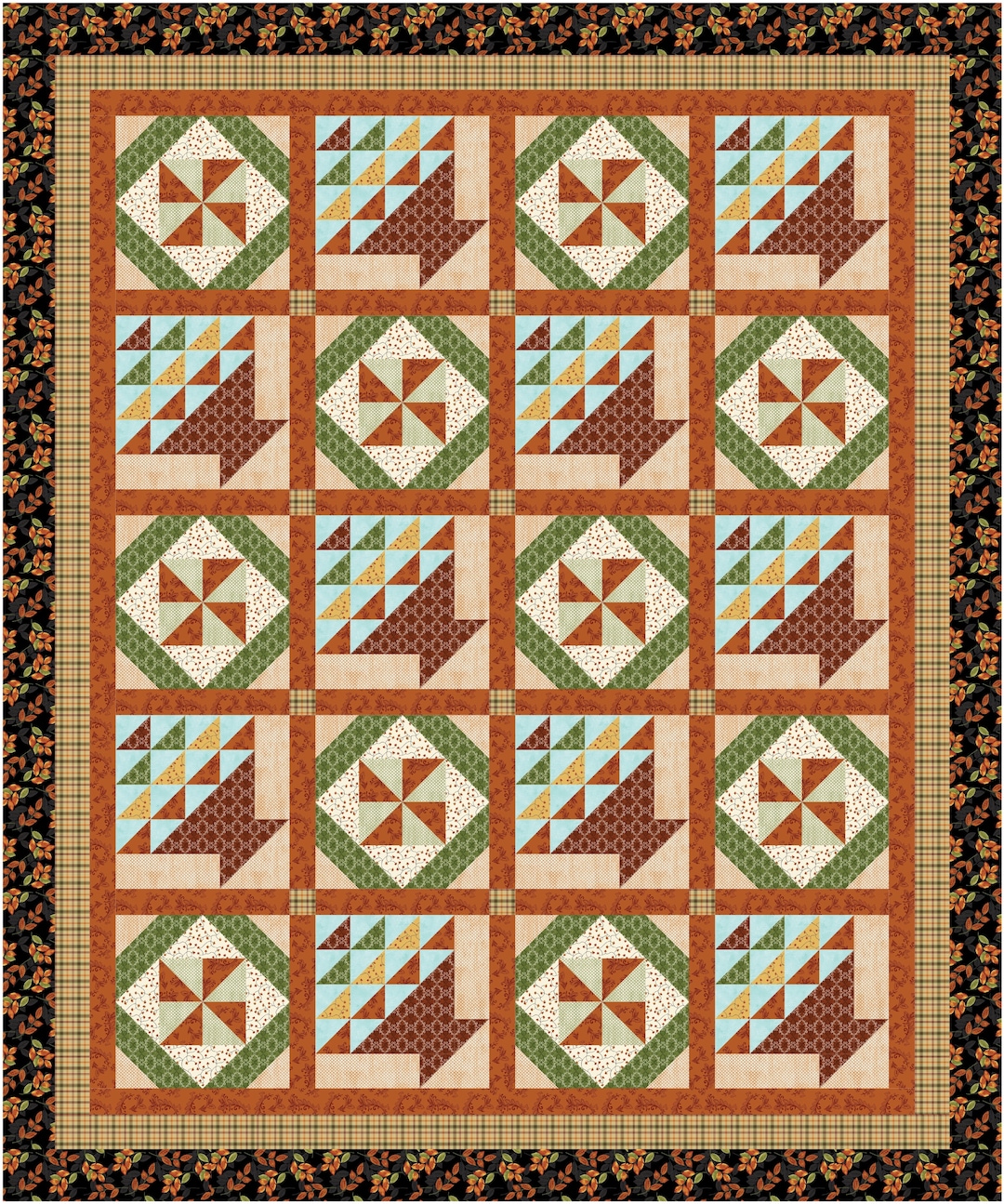 Basket Quilt Pattern Fall Quilt Pattern Basket of Plenty - Etsy