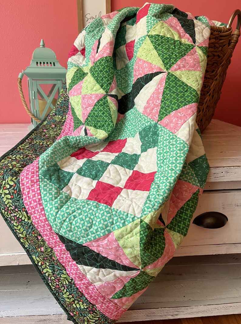 Star Quilt Pattern - Checkerboard Quilt Pattern - Peppermint Frost ...