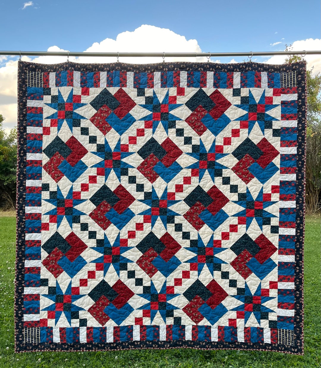 All American PDF Quilt Pattern - Patriotic Quilt Pattern - Star Quilt ...