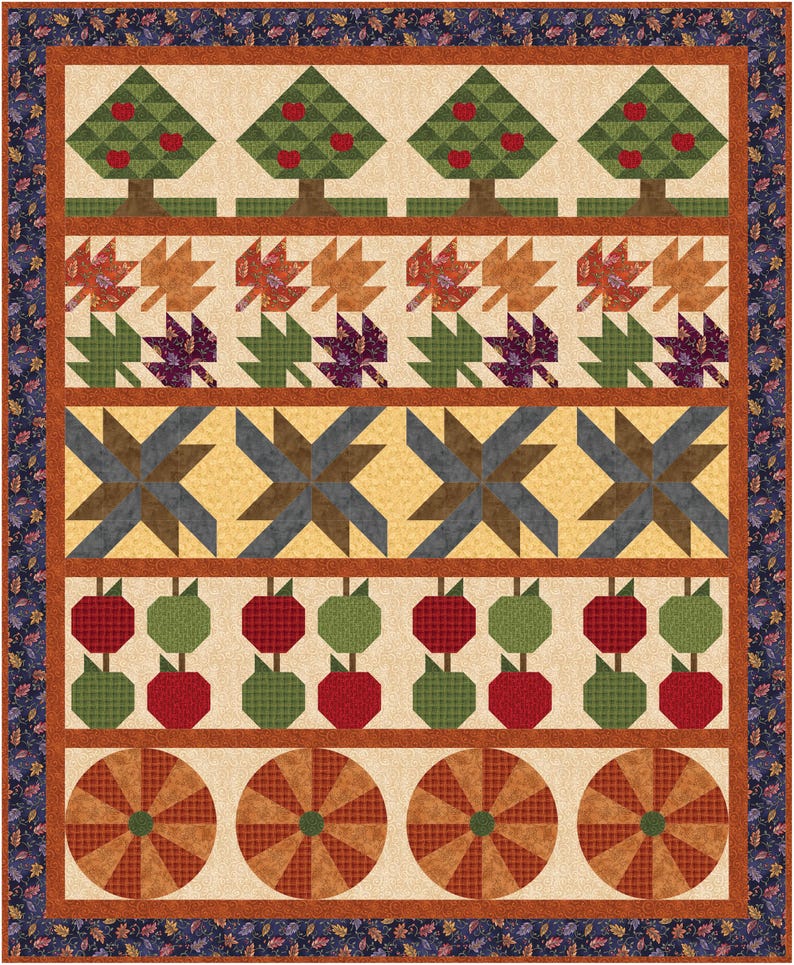 Autumn BOM Quilt PDF Pattern - Autumn Blessings BOM Quilt Pdf Pattern ...
