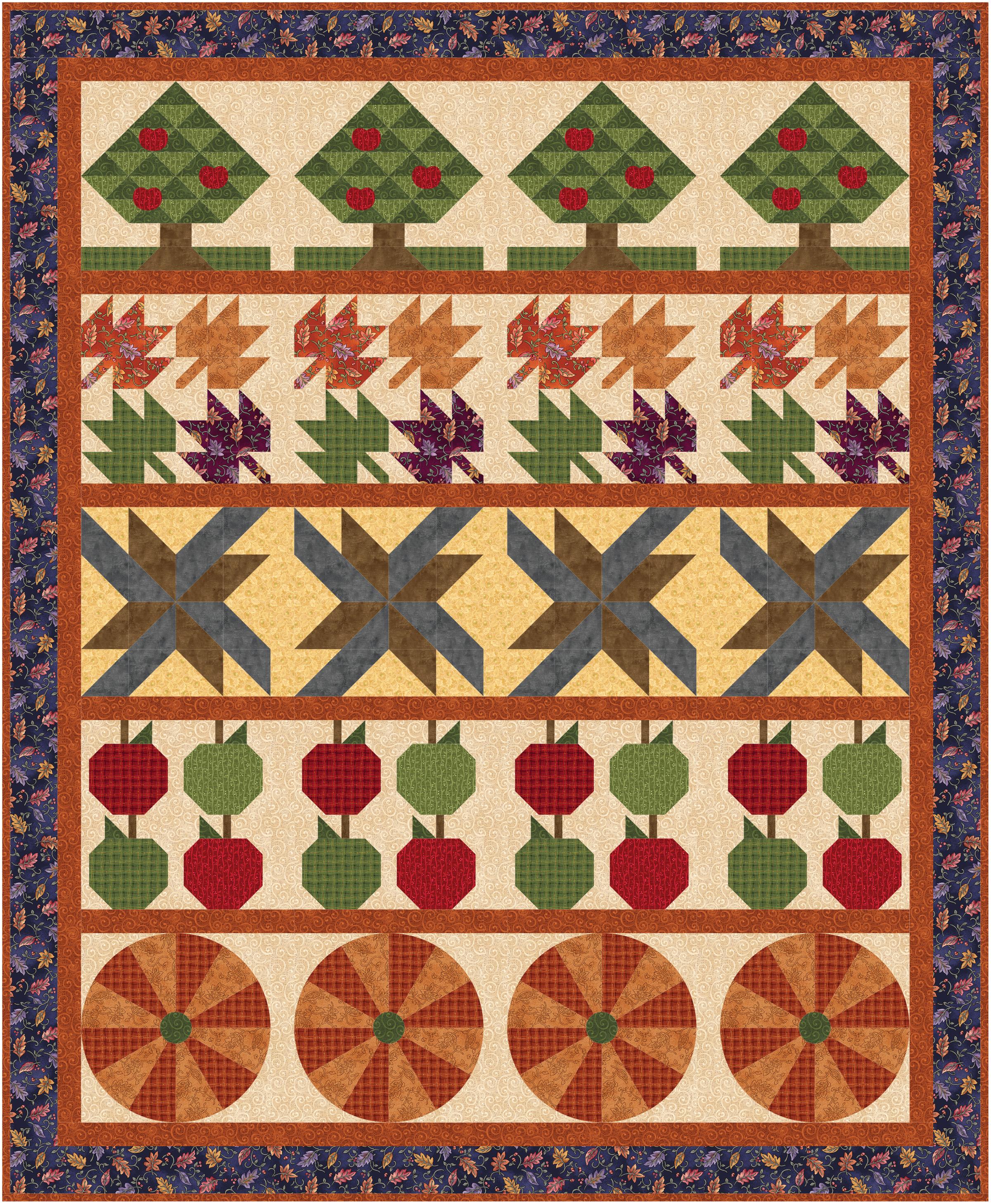 Autumn BOM Quilt PDF Pattern - Autumn Blessings BOM Quilt Pdf Pattern ...