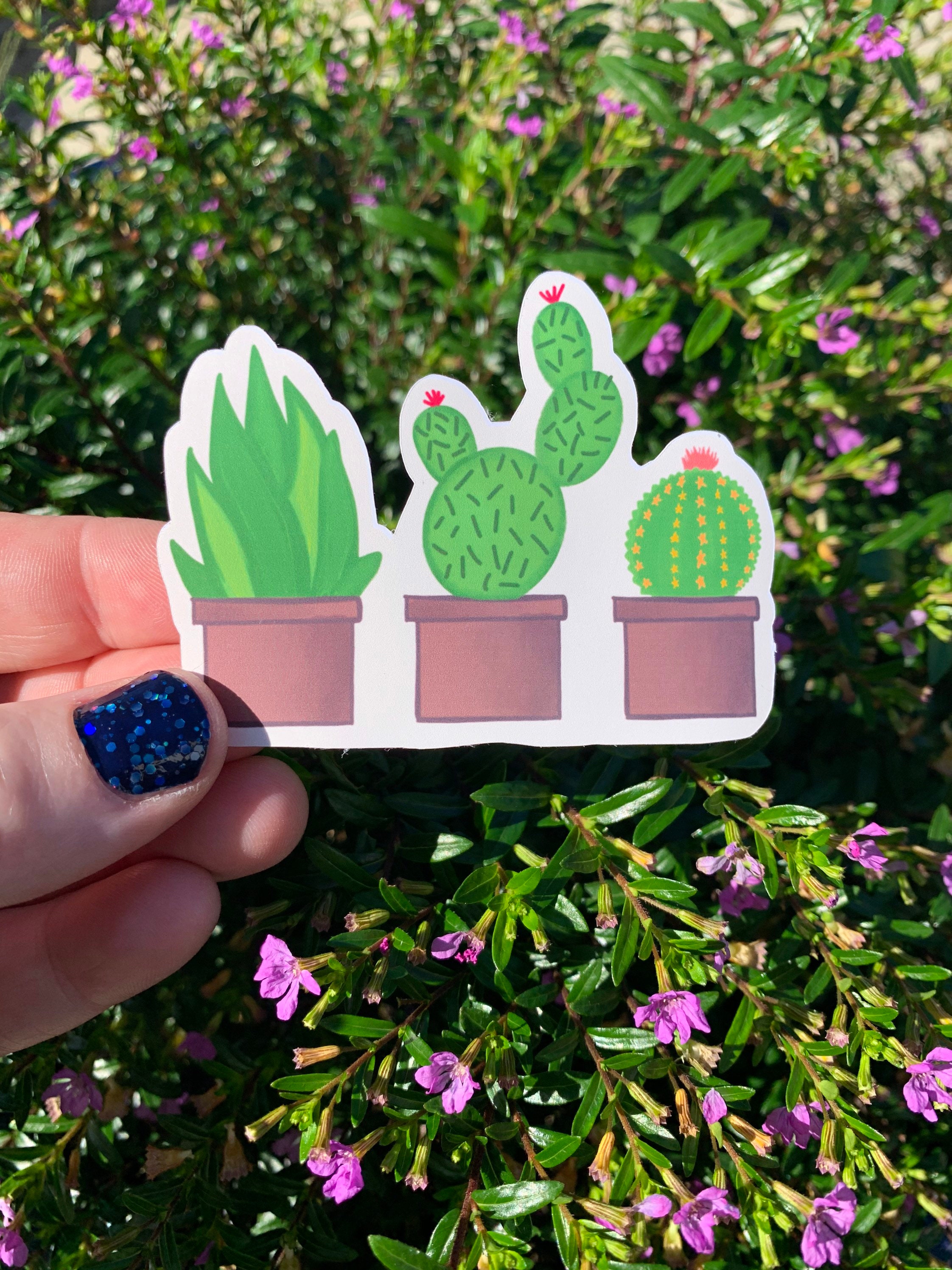 Pegatina para portátil cacti en maceta, pegatina de botella de agua ...