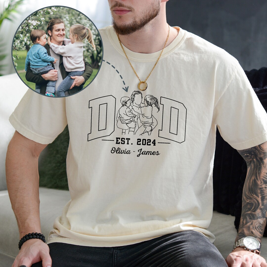 Personalized Dad Photo Shirt, Custom Father's Day T-shirt, Custom ...