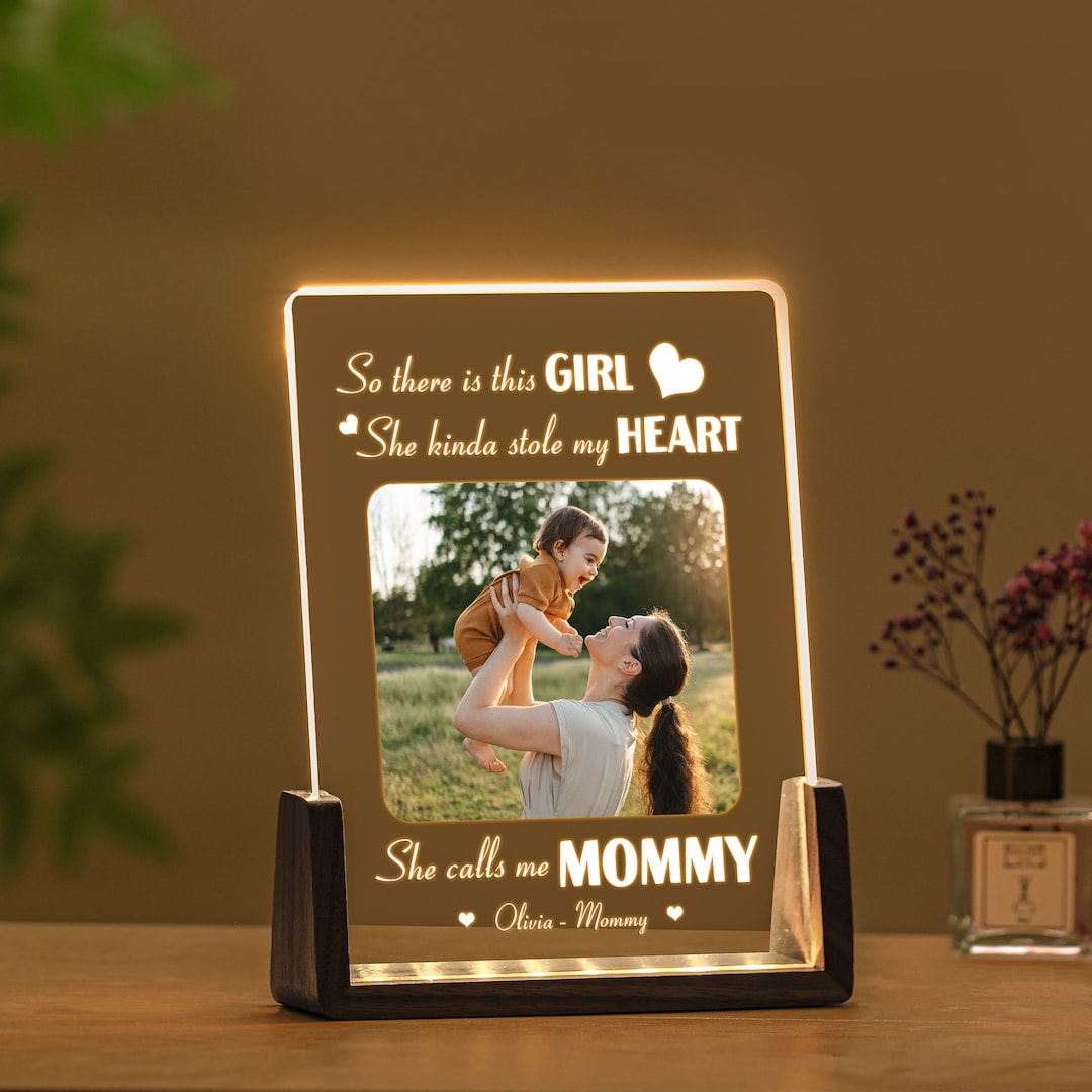 Personalized Acrylic LED Lamp With Photos for Mom Night Light Gift for ...
