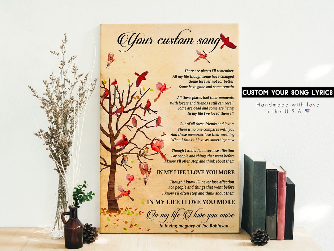 Personalized Song Lyric, in Loving Memory Custom Song Custom Poster ...