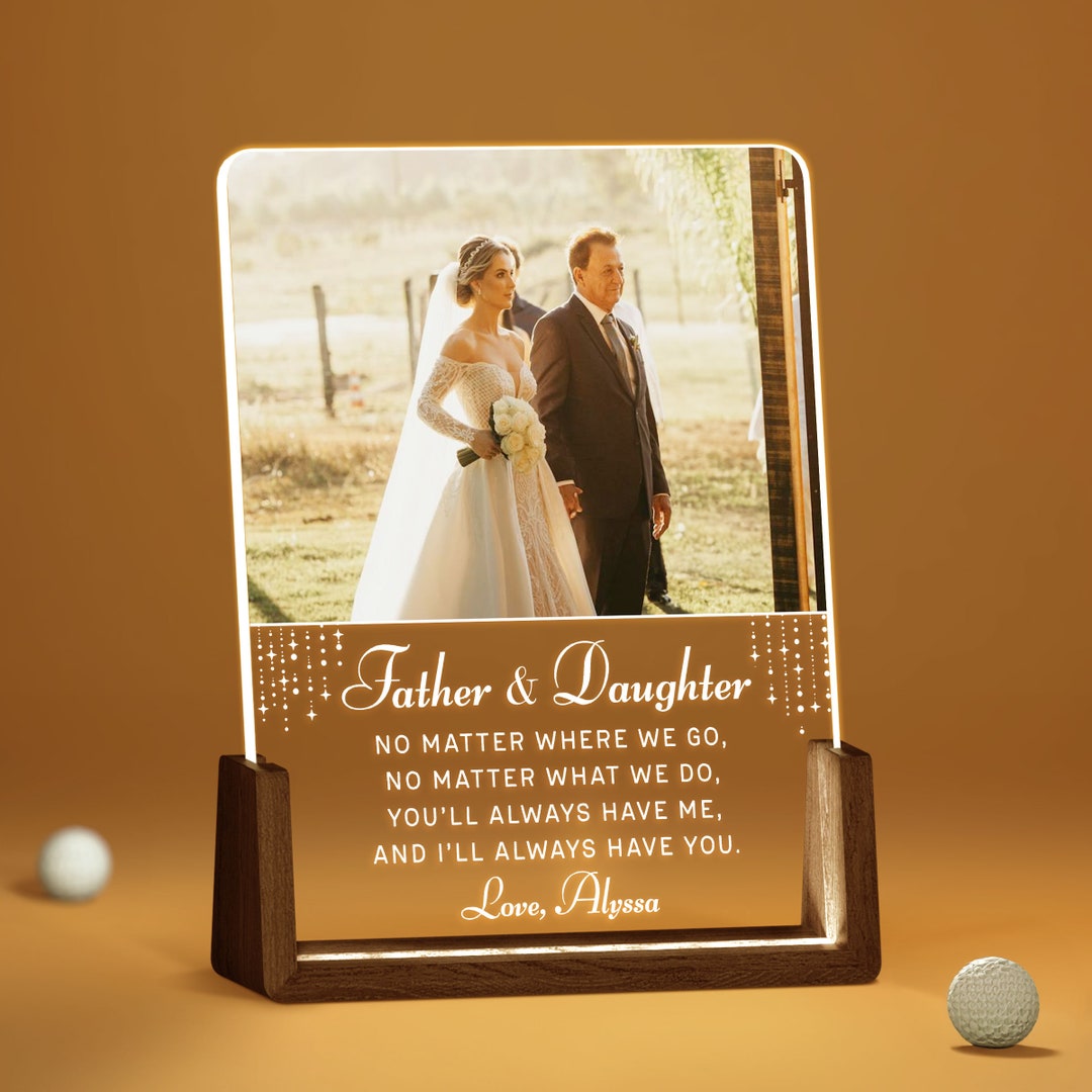Custom Photo Frame Fathers Day Gift, Personalized Photo Night Light ...