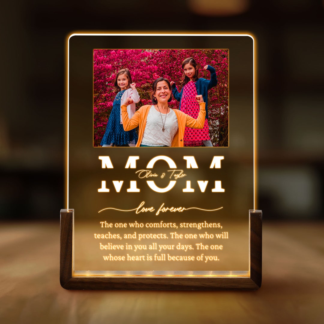 Personalized Acrylic LED Lamp With Photos for Mom Night Light Gift for ...