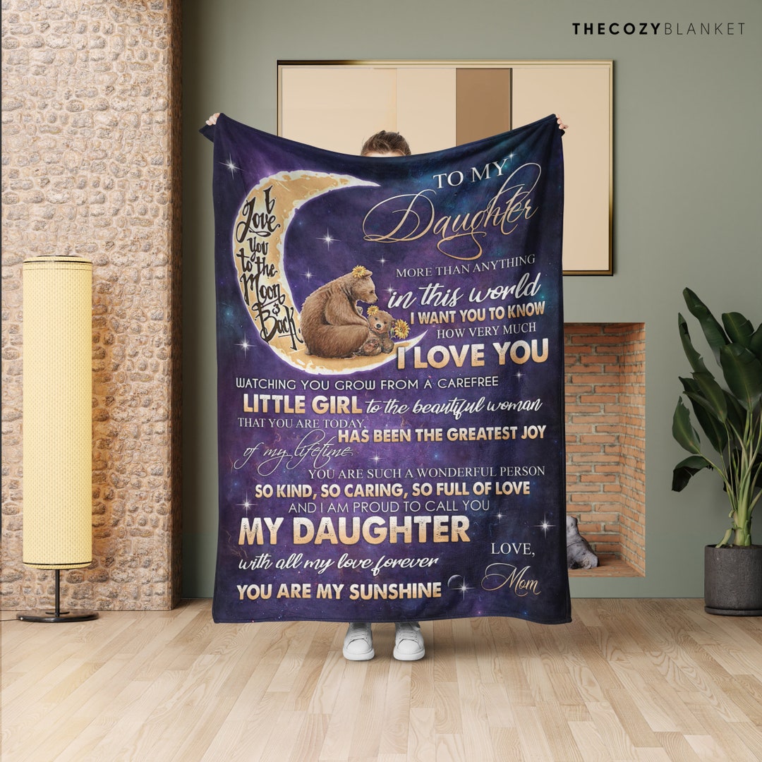 Personalized Daughter Blanket • Custom Message Gift - Etsy