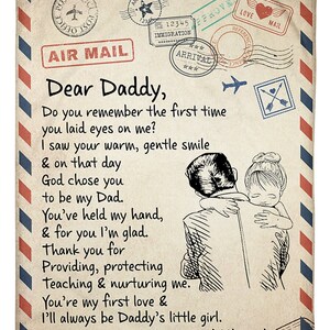 Personalized Air Mail Letter to Daddy From A Little Girl • Customized ...