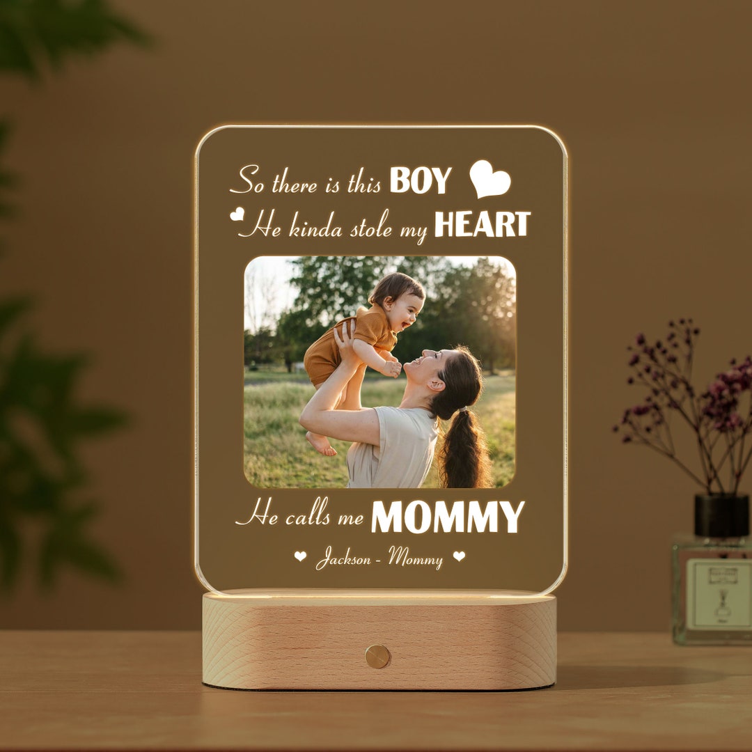 Personalized Acrylic LED Lamp With Photos for Mom Night Light Gift for ...
