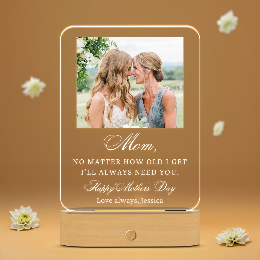 Happy Mother's Day Night Light With Photo Custom Gift for Mom, Custom ...