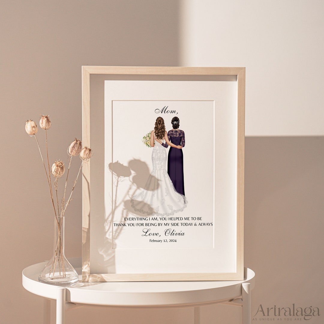 Custom Bride and Mother Portrait • Unique Gift for Mother of the Bride ...