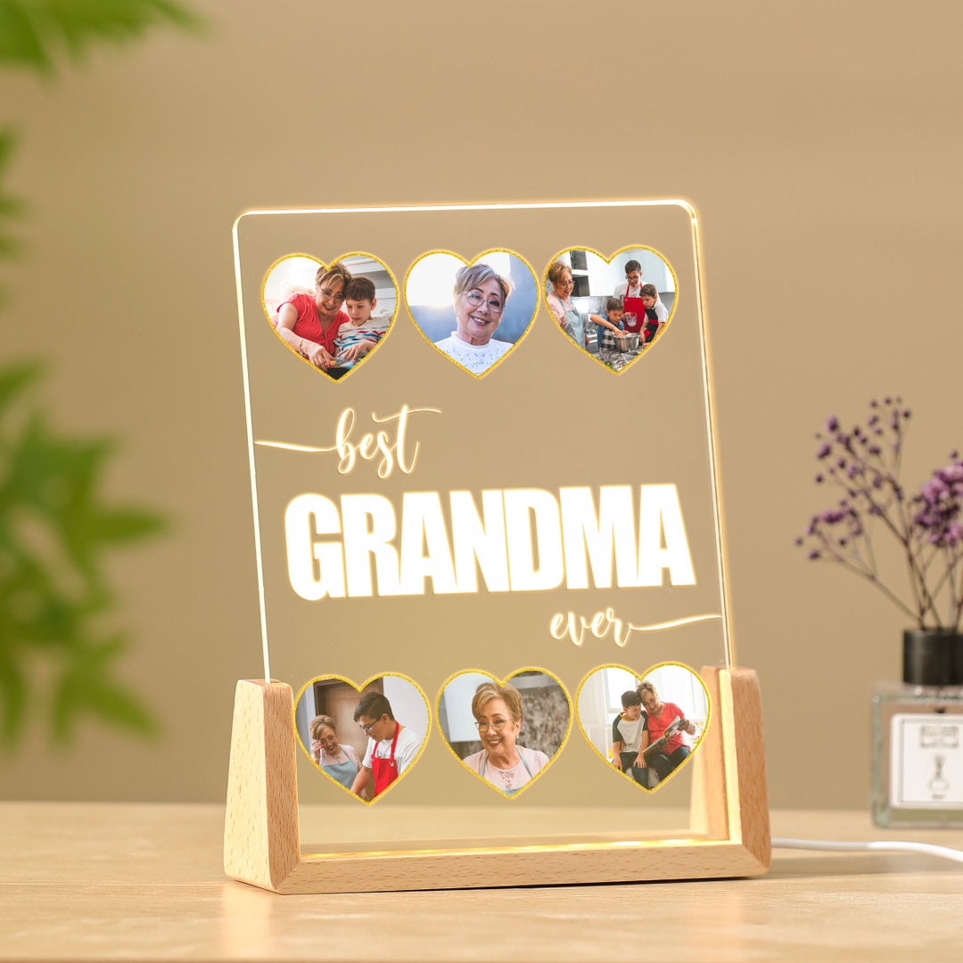 Personalized LED Lamp With Photos for Grandma Night Light Gift for ...