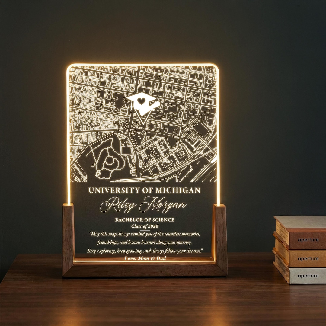 Personalized College Map Graduation Lamp – Custom Class of 2026 Gift ...