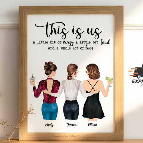 Custom Best Friend Portrait PRINTABLE Personalized BFF - Etsy