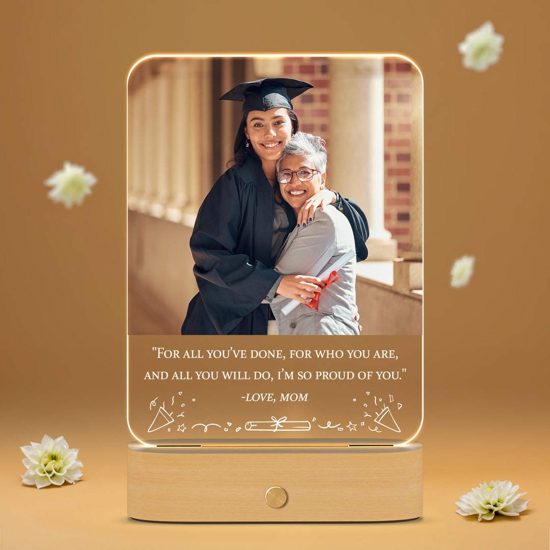 Personalized Night Light Graduation Gift for Her, Decorative Lit up ...