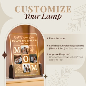 Personalized Night Light Gift for Mom, Decorative Plaque With Photos ...