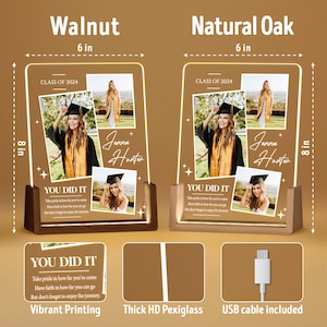 Personalized Night Light Graduates Plaque, Graduate Frame Picture Gifts ...