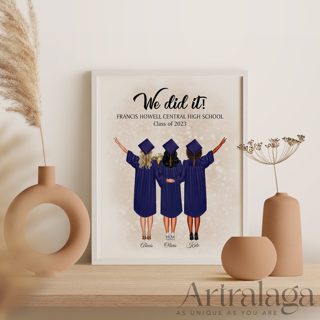 Personalized Best Friend Graduation Gift • Custom College Besties ...