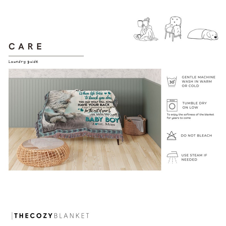 Personalized Blanket Gift for Son • Mother's Encouragement Message - Etsy