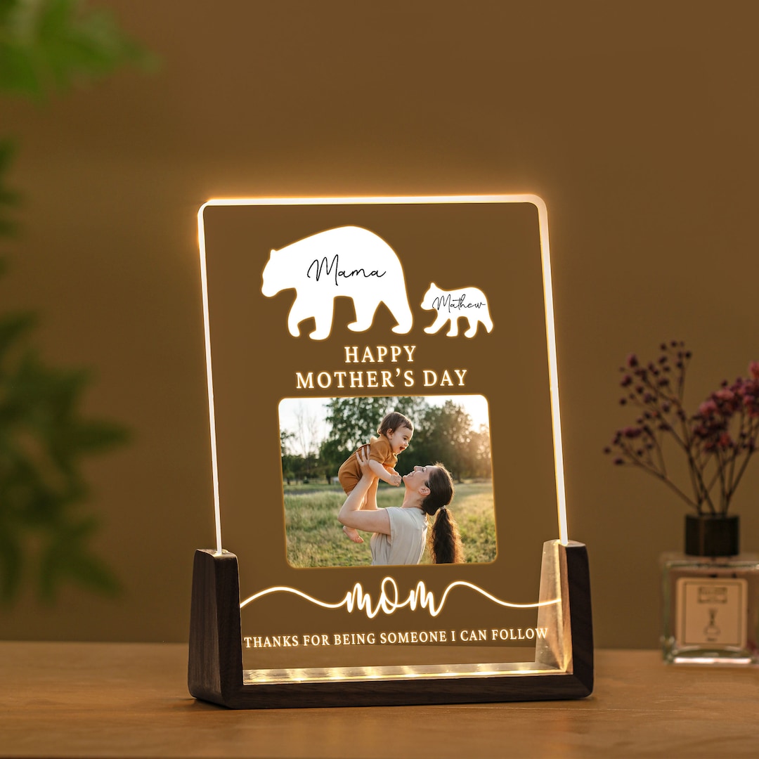 Personalized Acrylic LED Lamp With Photos for Mom Night Light Gift for ...