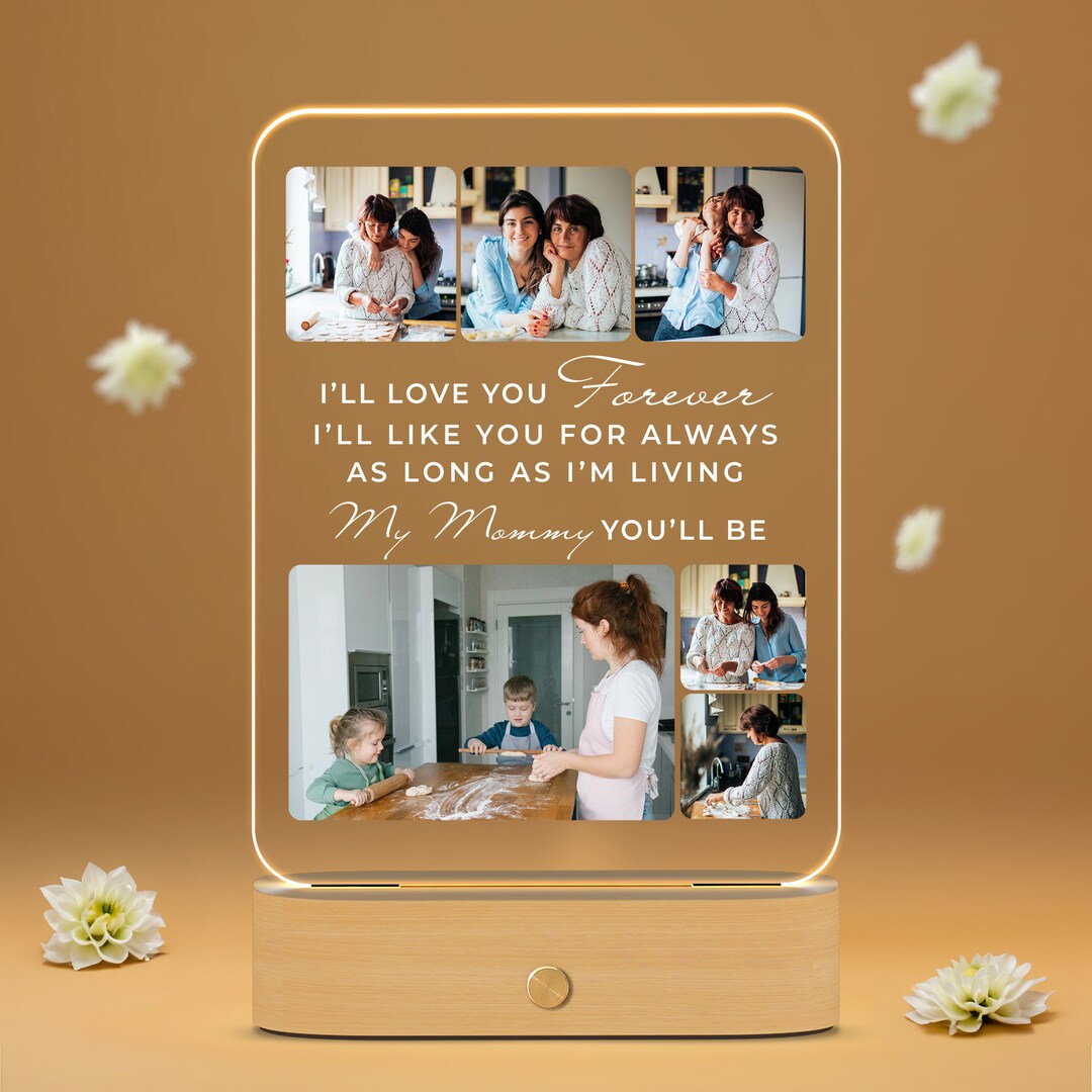 Custom Gift for Mom From Family, Personalized Night Light I'll Love You ...