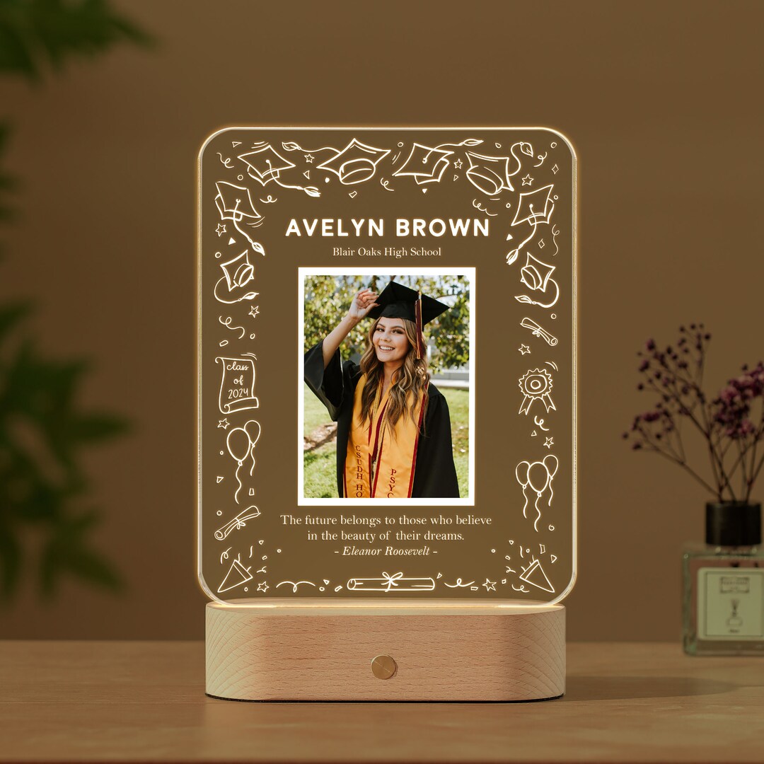 Personalized College Graduation Gifts of Acrylic Plaque Lamp With ...