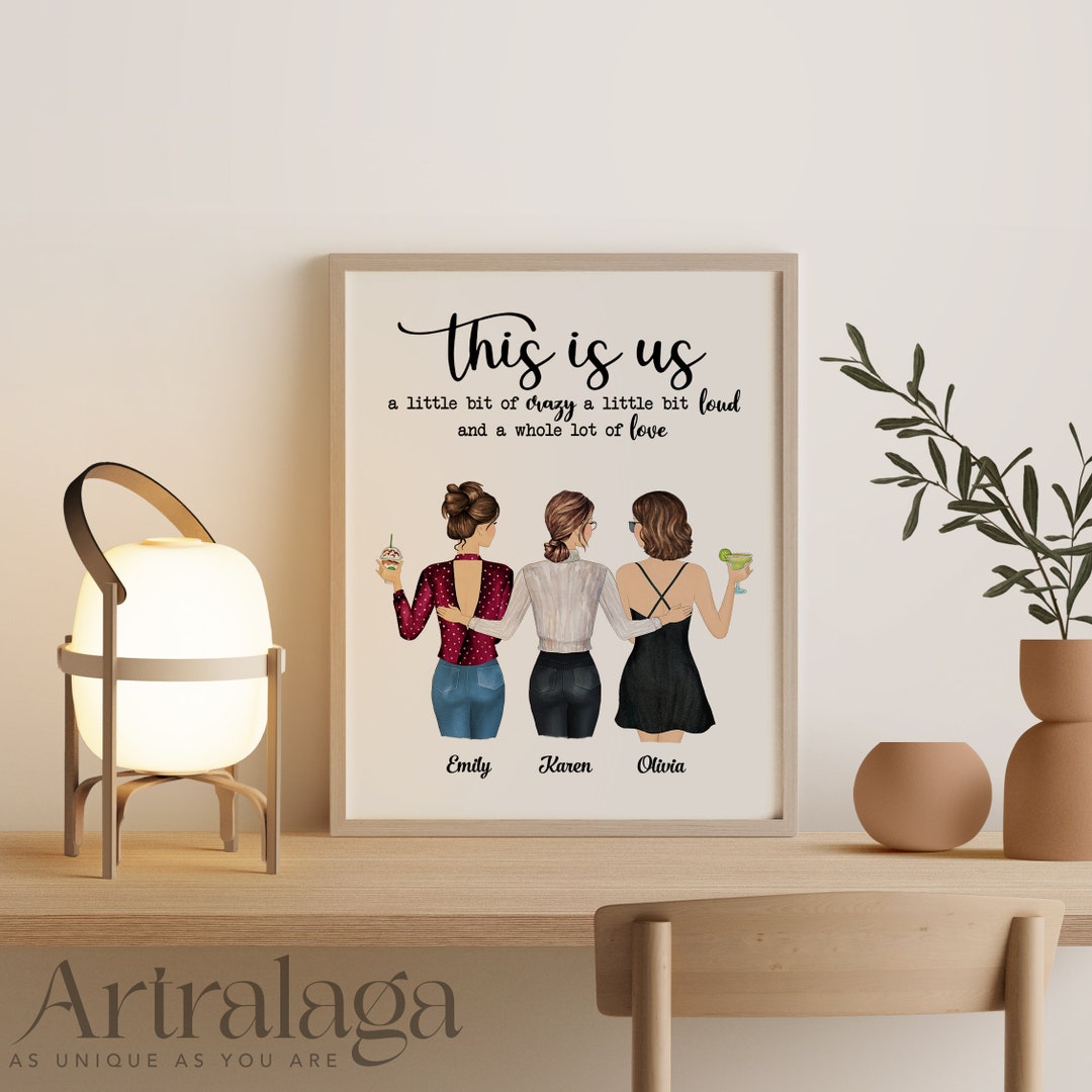 Customize Portrait Best Friend • Personalized Girl Friends Portrait ...