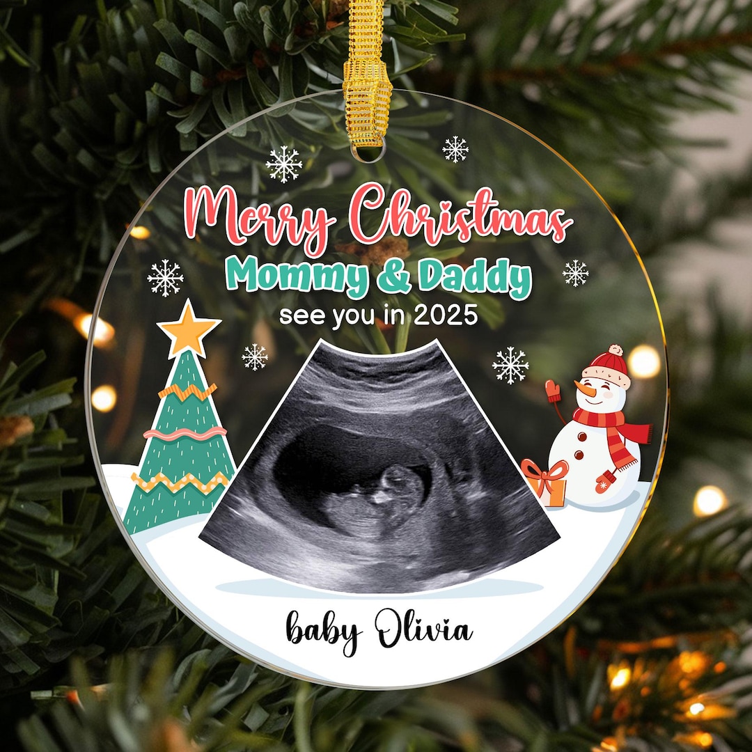 Custom Baby Ultrasound Ornament • Sonogram Ornament • Expecting Parents ...