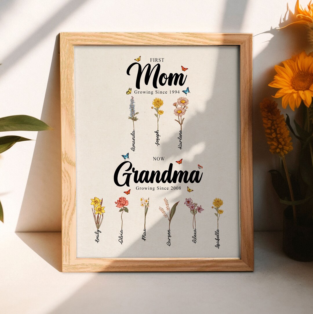 Personalized Mother's Day Gift for Mom Art Print • Custom Birth Month ...