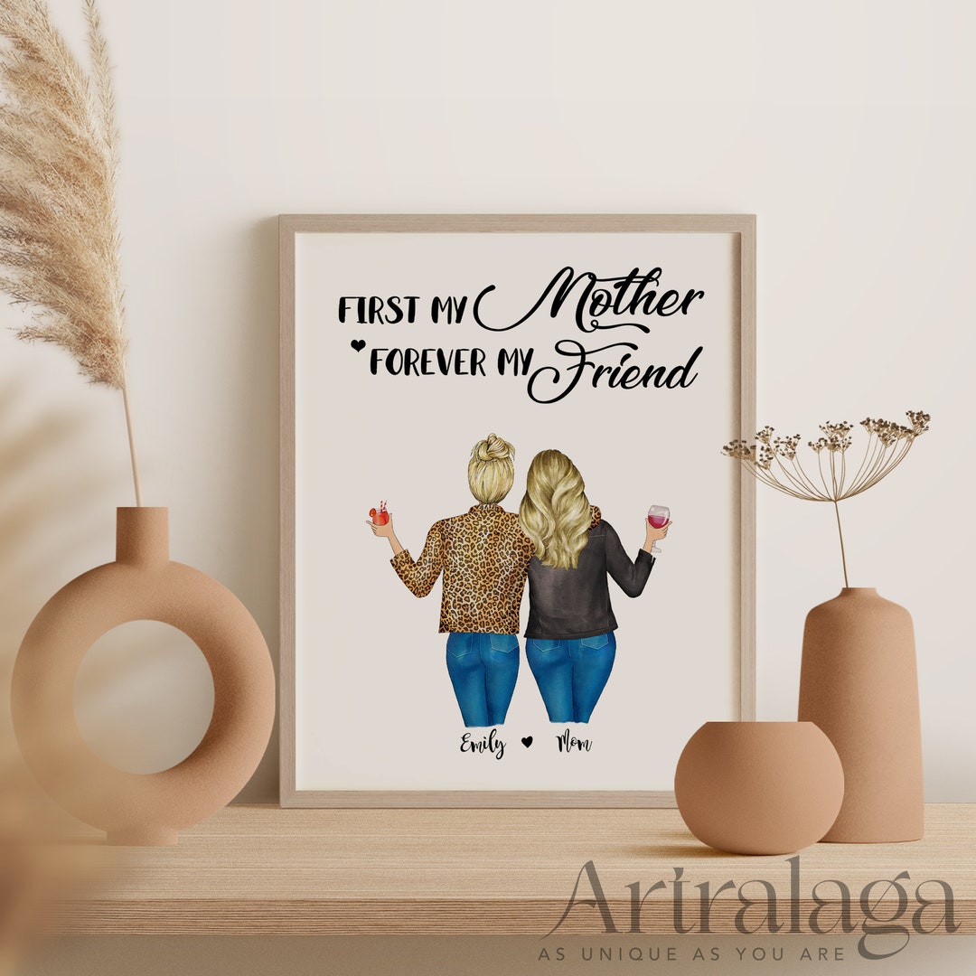 Personalized Mother Daughter Portrait • Print Art for Mom • Custom ...