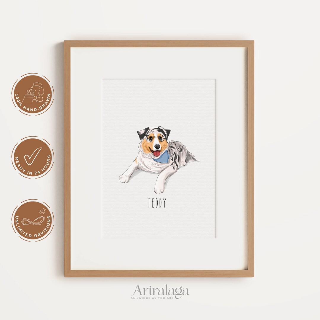 Custom Dog Portrait From Photo • Custom Hand-painted Dog Portrait ...