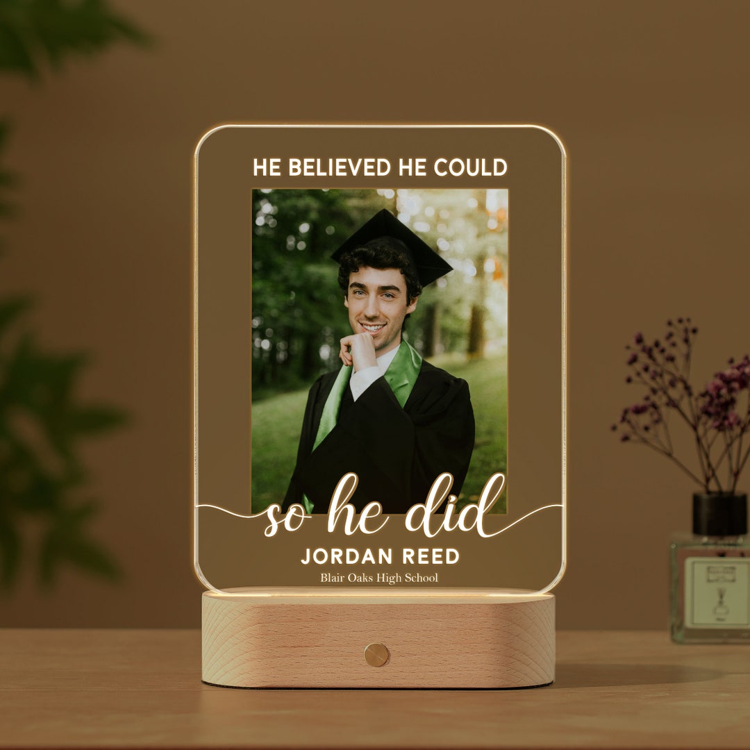 Personalized Graduation Gifts for Him Acrylic Plaque Lamp Custom ...