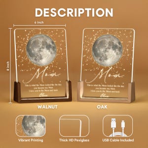 Custom Moon Phase Night Light, Moon Phase by Date, Gift for Mom From ...
