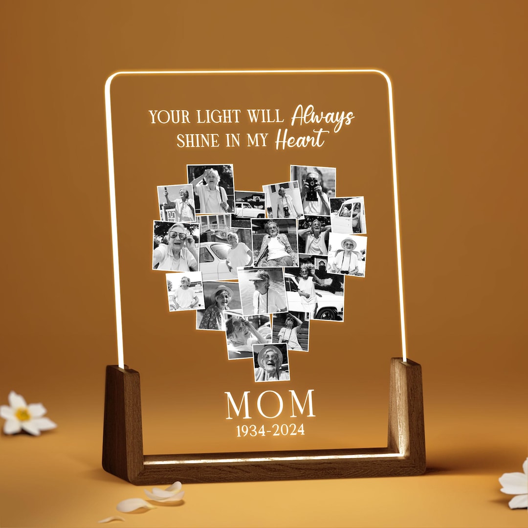 Personalized Memorial Night Light With Photo - Your Light Will Always ...
