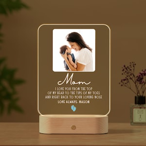 Personalized Acrylic LED Lamp With Photo Custom Gift for Mom Custom ...