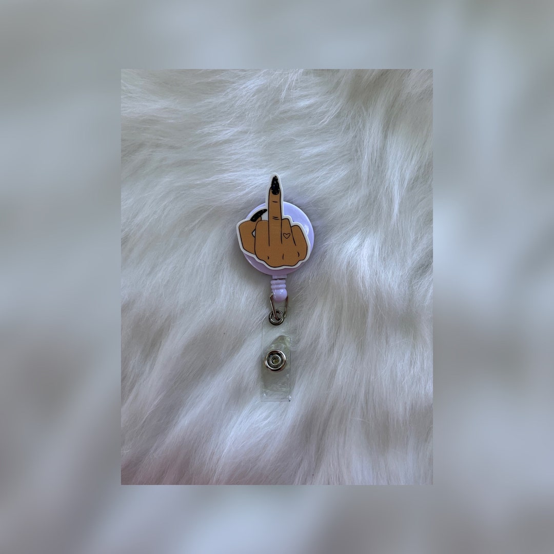 Middle Finger Badge Reel - Etsy