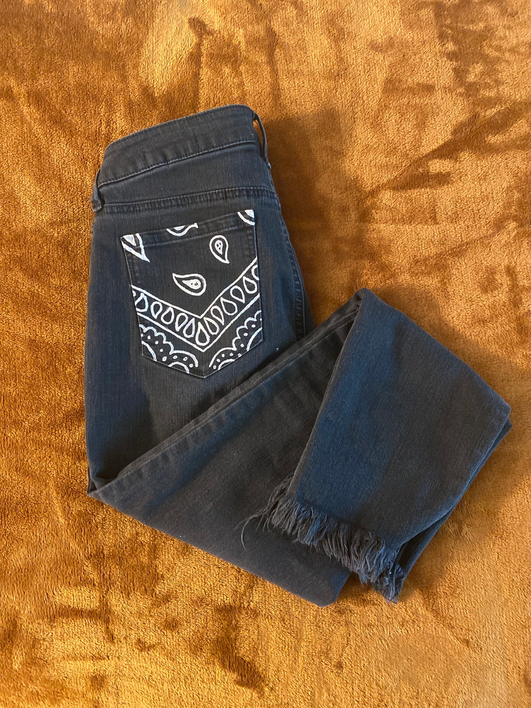 Hand Painted Paisley Jeans - Etsy