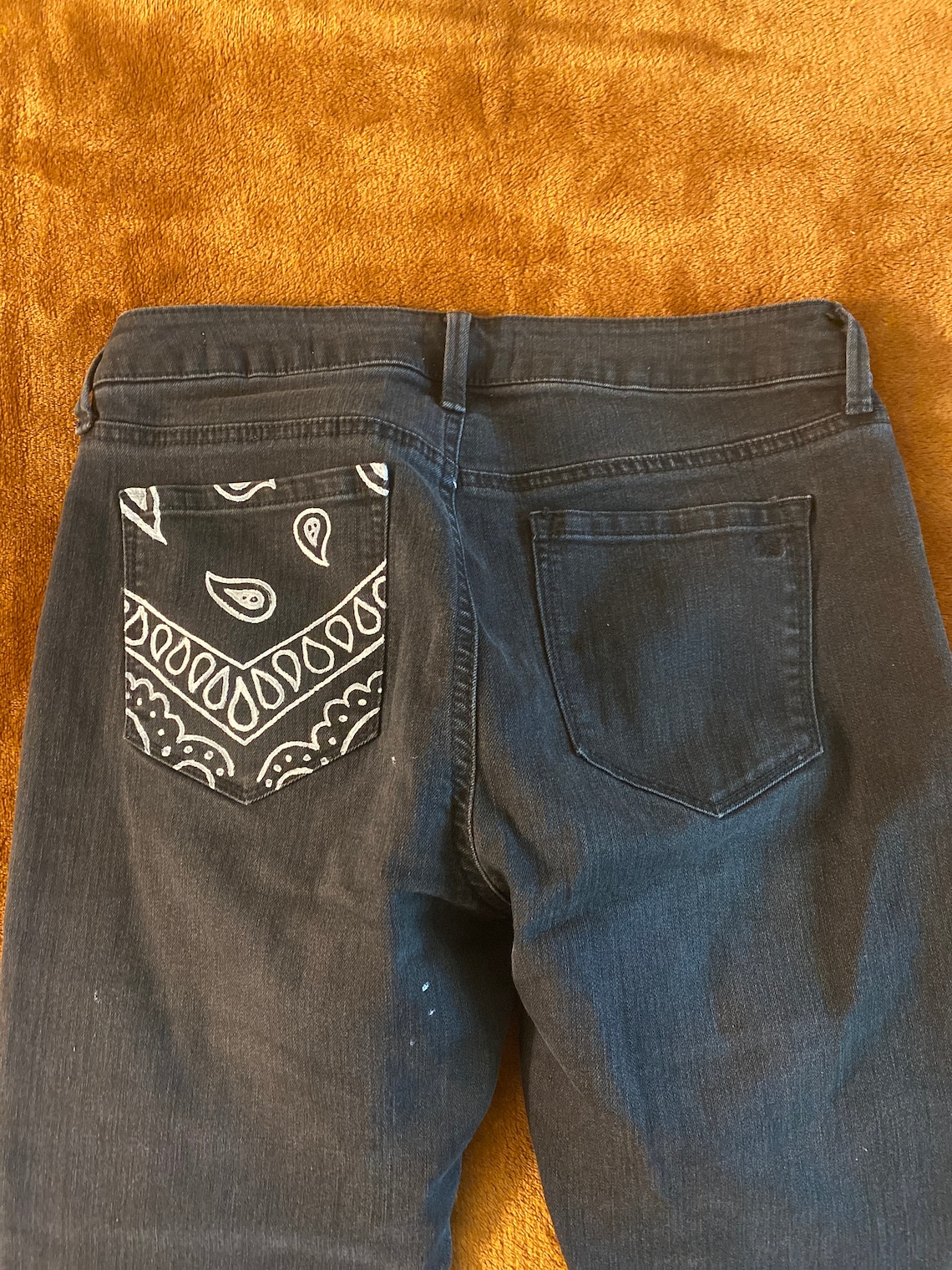 Hand Painted Paisley Jeans - Etsy